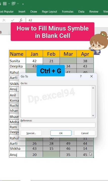Fill Minus in Blank cell #excel #exceltips#exceltricks #exceltutorial #exceltutorial # ...