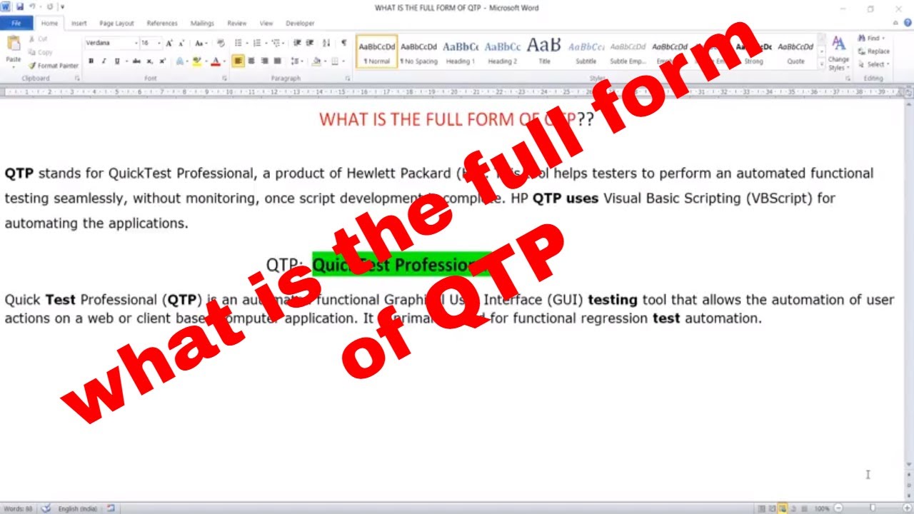 What is Full Form of QTP| What is QTP - YouTube