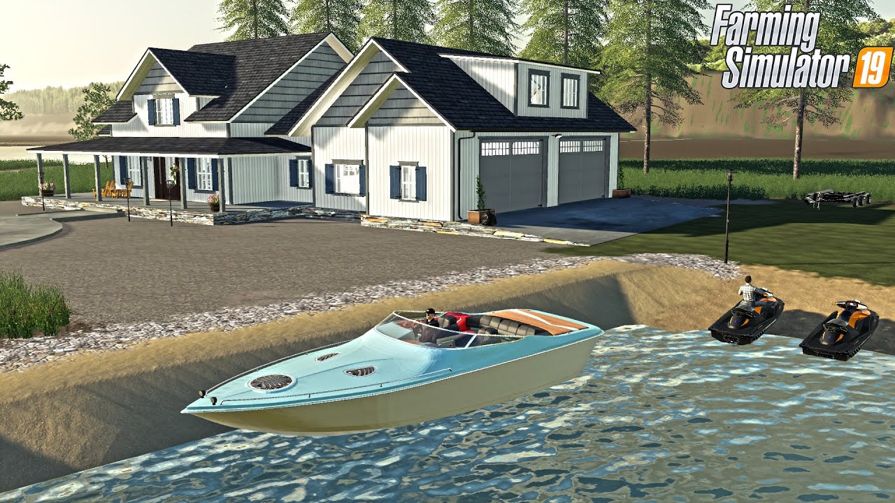 EPIC LAKE HOUSE! (BOAT UP DRIVEWAY) | JETSKI + SPEED BOATS | FARMING ...