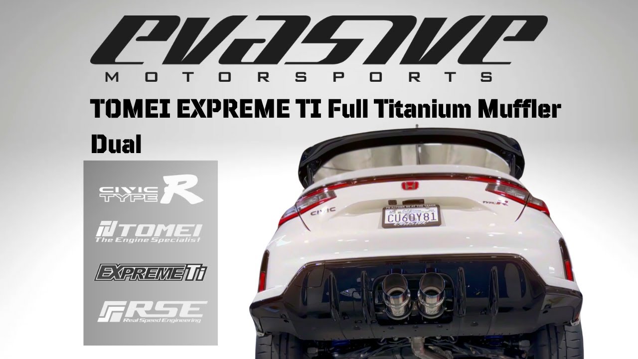 TOMEI ExpremeTi Dual Muffler ---Evasive Motorsports Civic Type-R FL5 ...
