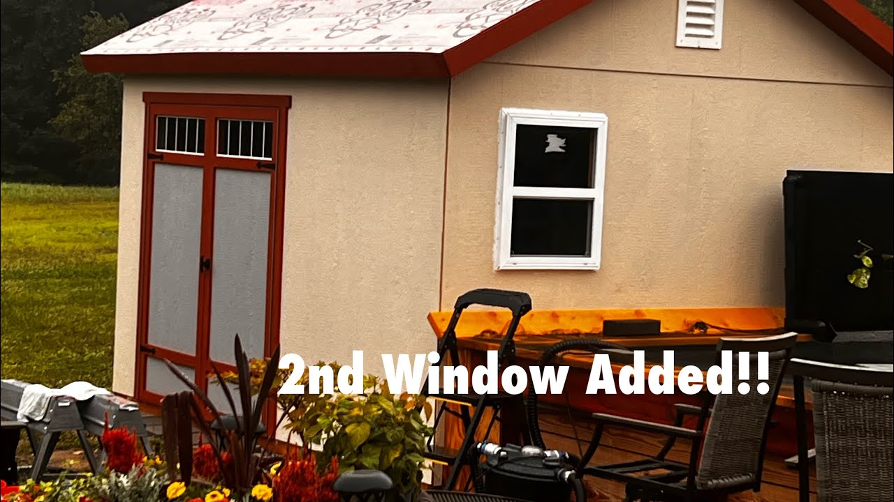 Second window in shed added! #windows #diy #filterhouse - YouTube