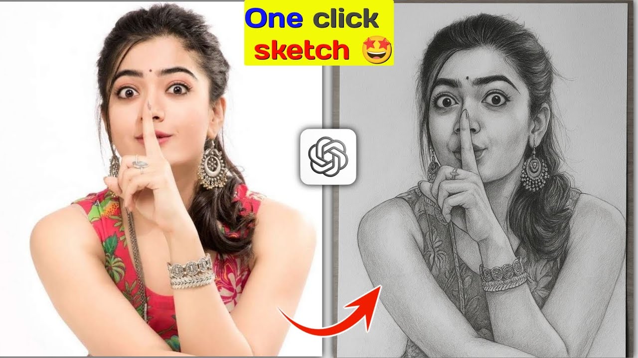 One Click Photo to Pencil Sketch | ChatGPT से फोटो को स्केच में बदलें ...