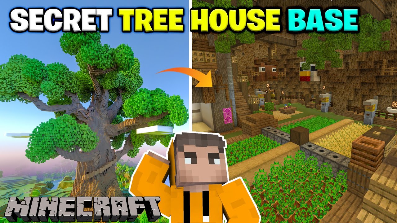 Secret Tree House Base In Minecraft | Minecraft Mods | In Telugu | THE ...