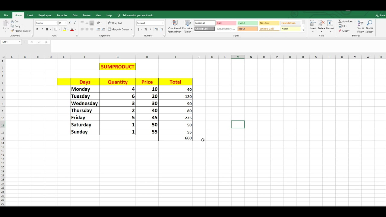 How To Use SumProduct In MS Excel To Find Sum Of The Products Of One Or More Cell Ranges Urdu How To Use SumProduct In MS Excel To Find Sum Of The Products Of One Or More Cell Ranges Urdu