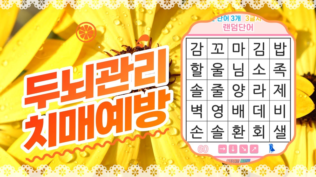 5문제이상 두뇌나이 이팔청춘~ 숨은단어찾기 치매예방 퀴즈 초성퀴즈 단어퀴즈 두뇌운동 뇌건강 치매테스트 기억력 집중력 강화 재밌는 퀴즈 Youtube