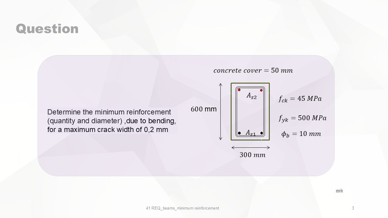 41 REQ beams minimum reinforcement - YouTube