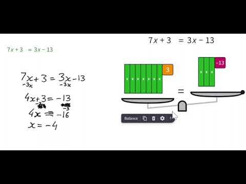 Polypad - Balance Scales - Pronumerals on boths sides of equals sign - YouTube