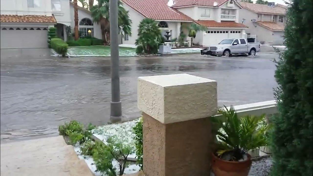 Flood on street after hale storm, Las Vegas June 2016 - YouTube