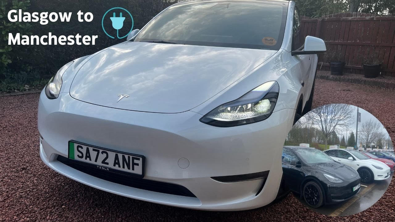 Driving a Tesla Model Y from Glasgow to Manchester (& back!) - YouTube