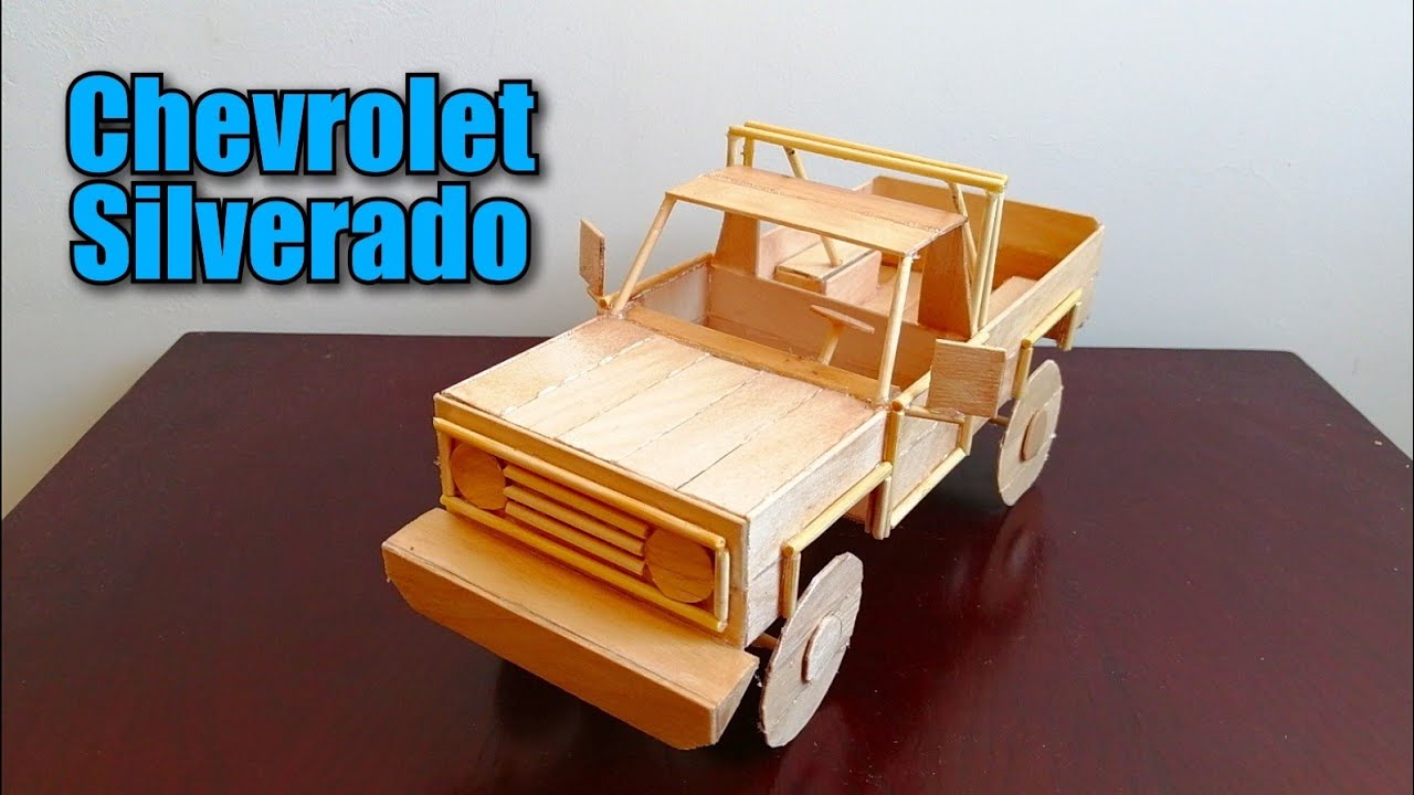 CARRO hecho con palitos de helado - CAR made with ice cream sticks ...