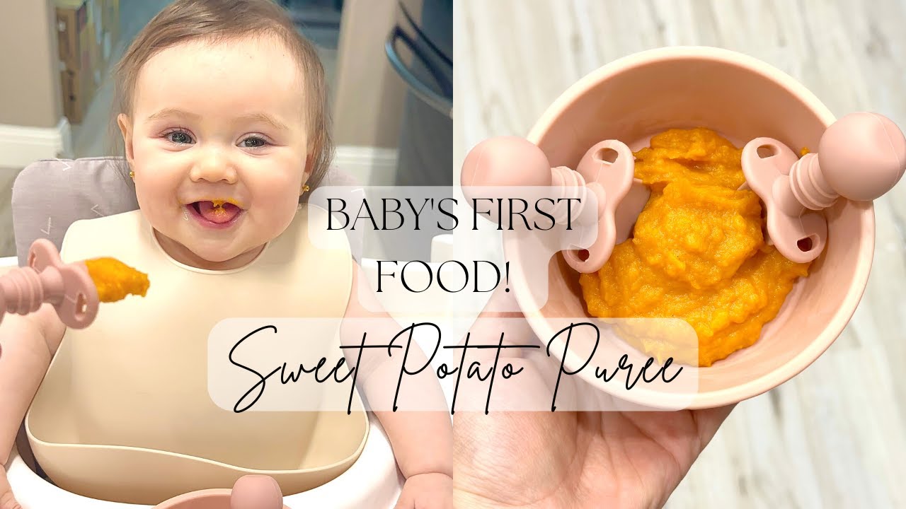 Baby's First Food (Sweet Potato Puree) - Vlog - YouTube