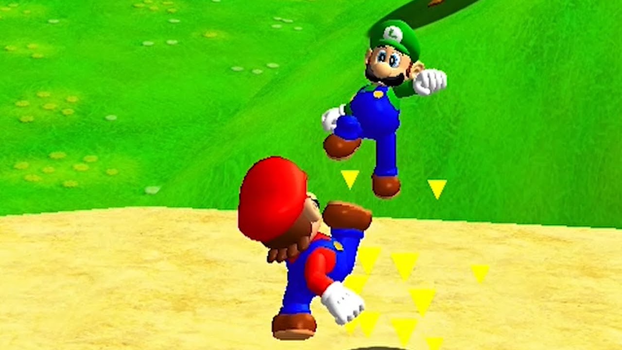 Mario Vs Luigi Kicking Montage - Super Mario 64 HD Coop(Smash Bros ...