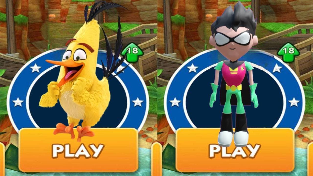 Chuck the bird vs Robin Jungle Run Teen Titan Go vs All Bosses - Sonic ...