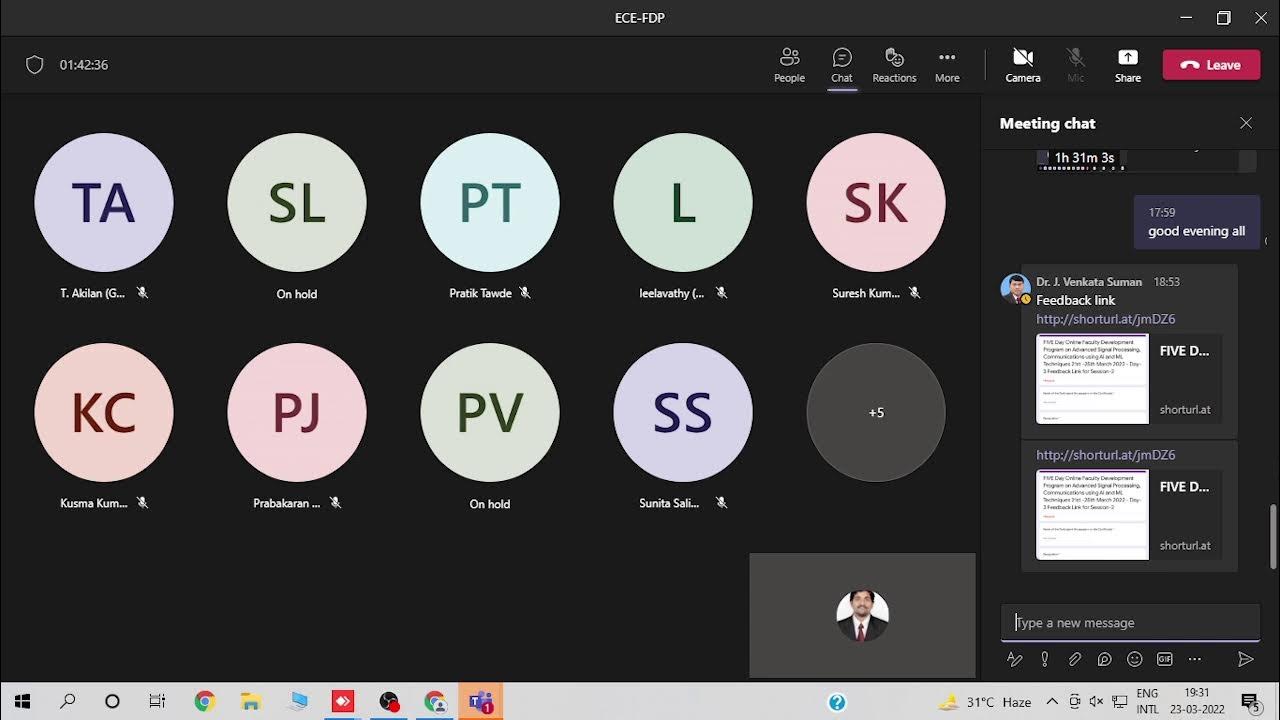 Five Day online FDP on “Advanced Signal Processing, Communications using AI and ML Techniques ...
