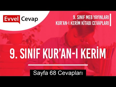 9. Sınıf Kur’an-ı Kerim Ders Kitabı Cevapları MEB Yayınları Sayfa 68