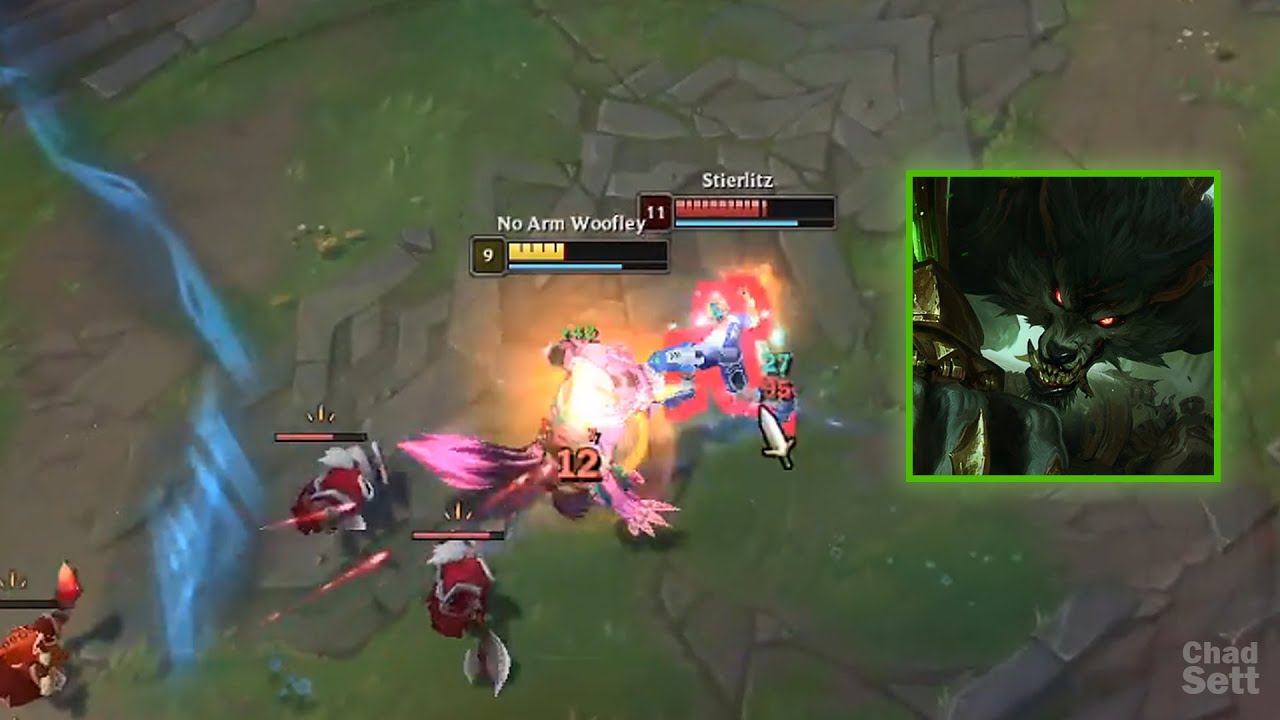 Warwick vs 2 levels up Ezreal - YouTube