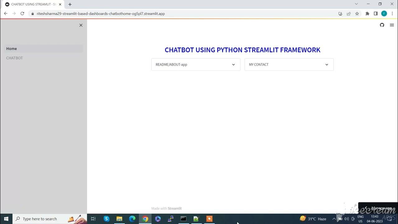 Python Streamlit Chatbot Youtube