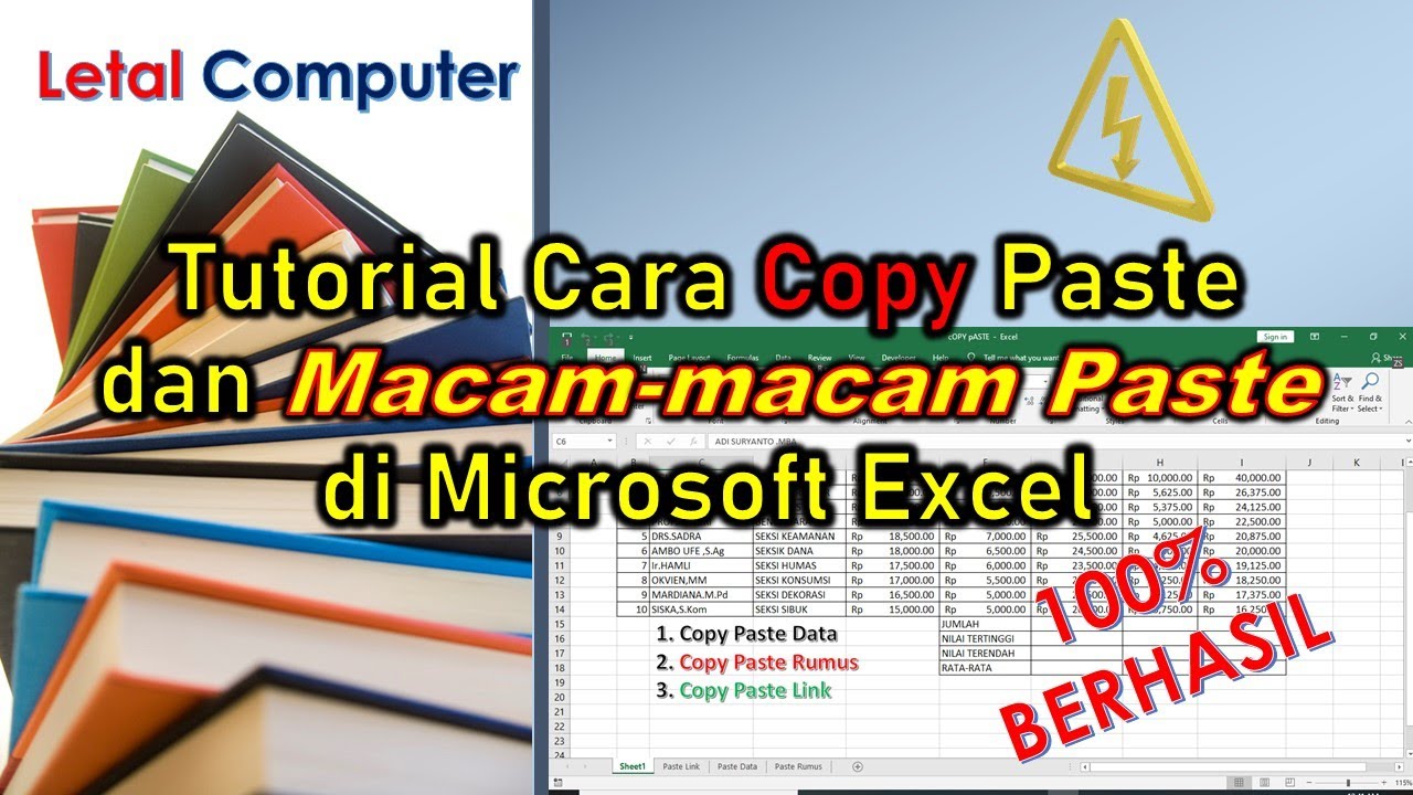 Tutorial cara Copy Paste dan Macam macam Jenis Paste di Microsoft Excel ...