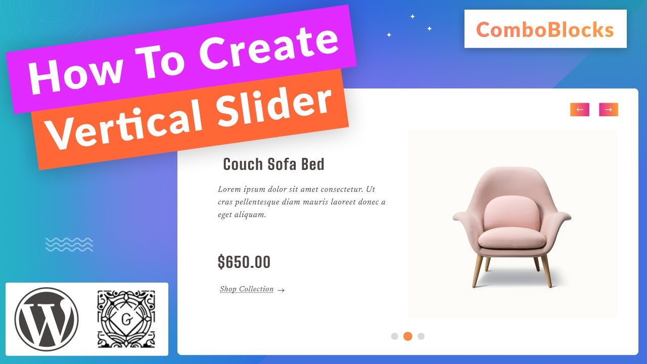 how to create vertical slider in Gutenberg? - YouTube