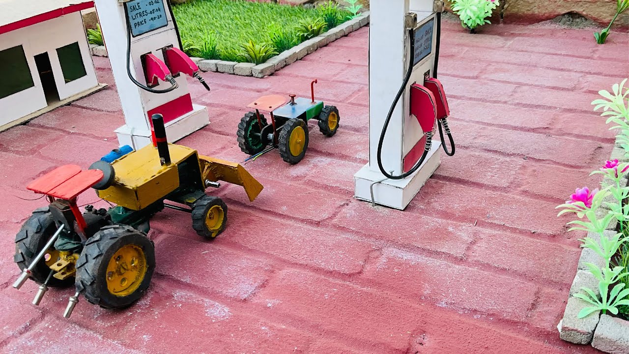 diy tractor mini petrol pump machine science project part #3 ...