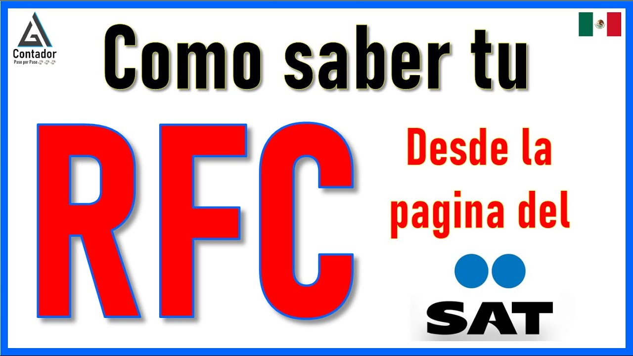 Como Saber Cual es mi RFC SAT 2021 - YouTube