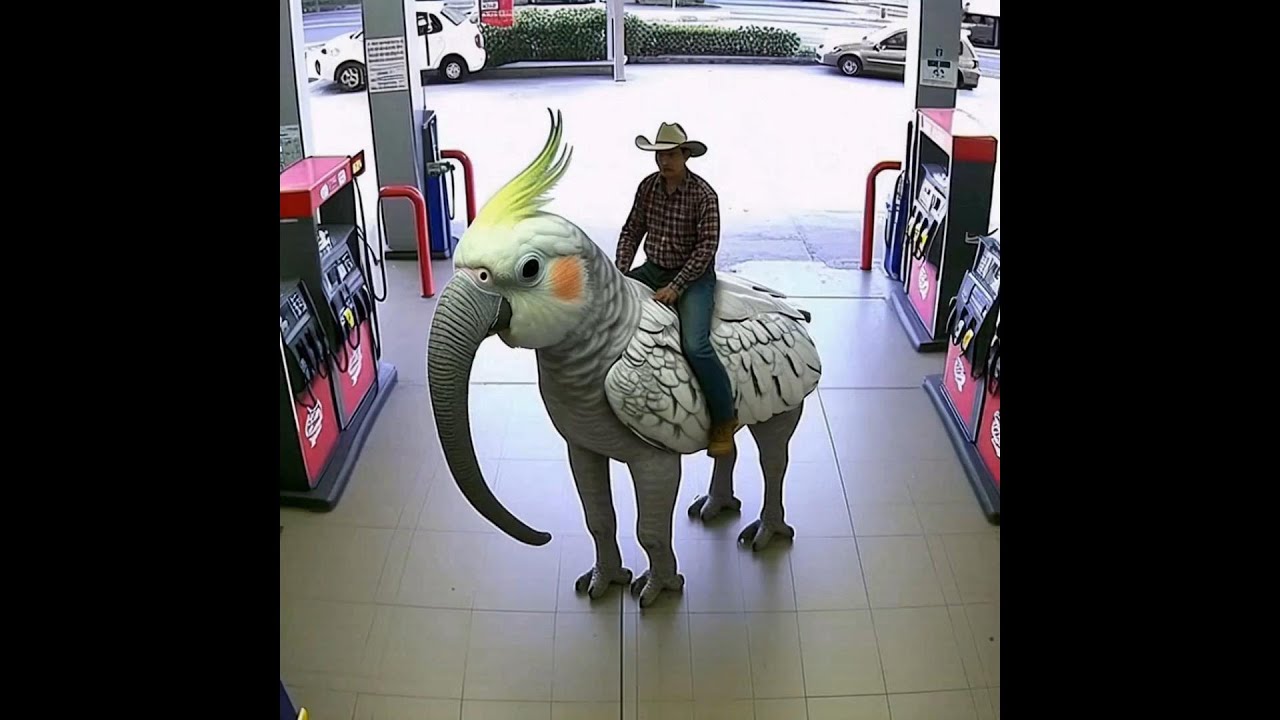 At The Gas Station The Elephant Bird! 🐘🐦 - YouTube