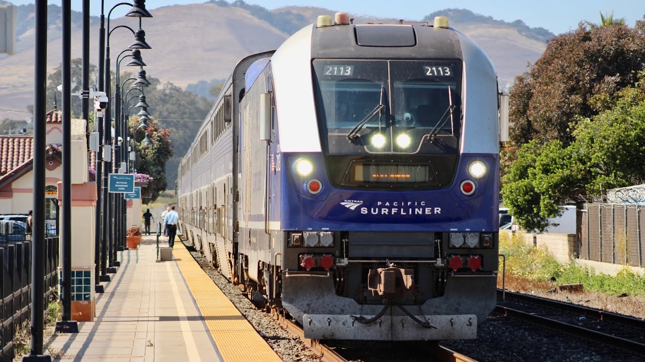 *double sided* Amtrak Pacific Surfliner train 794 at Grover Beach - YouTube