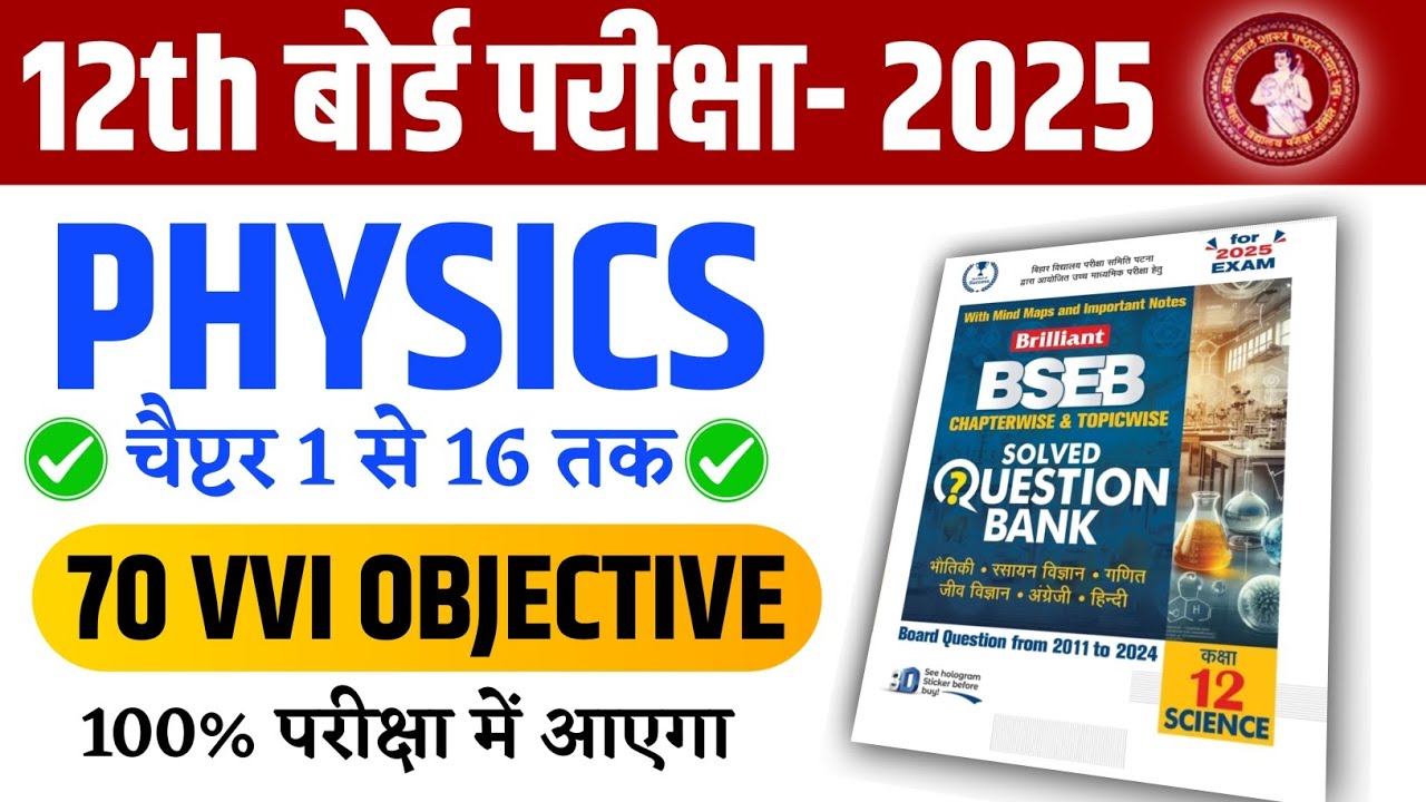 Class 12th Physics Vvi Objective Questions 2025 || Brilliant Question ...