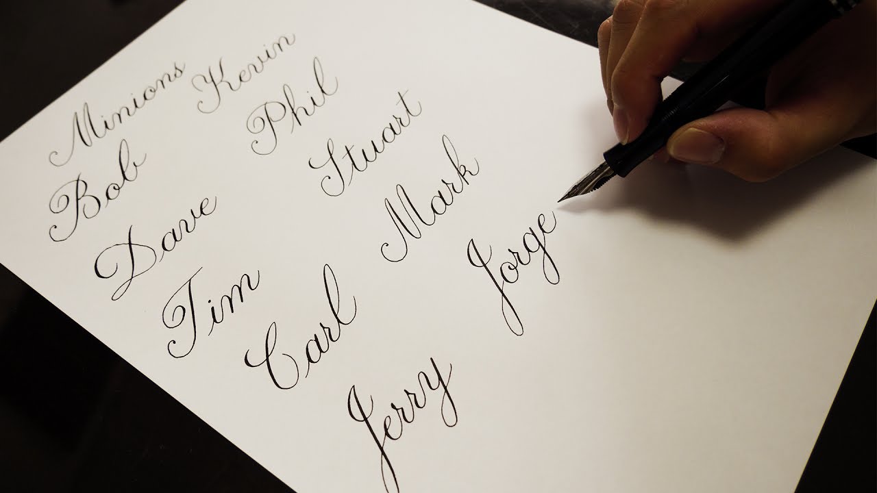 Calligraphy Name of Minions - YouTube
