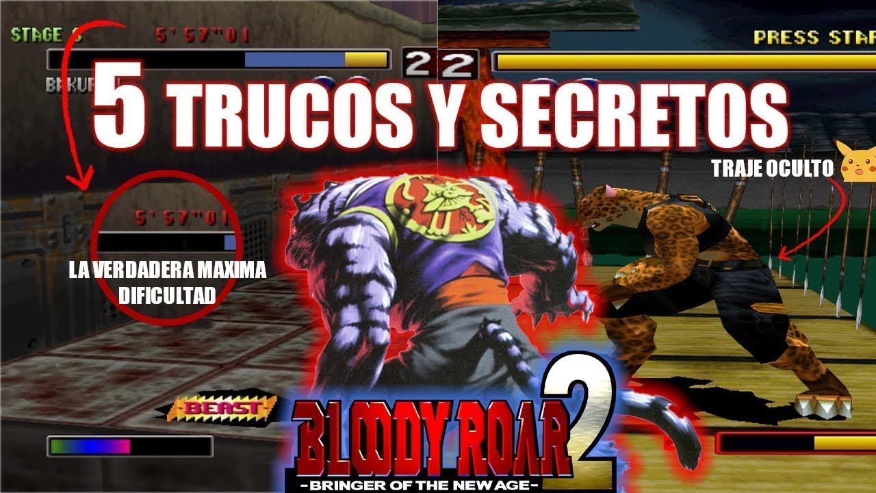 🦁BLOODY ROAR 2 TRUCOS y SECRETOS que quizas NO CONOZCAS 🐯 - YouTube
