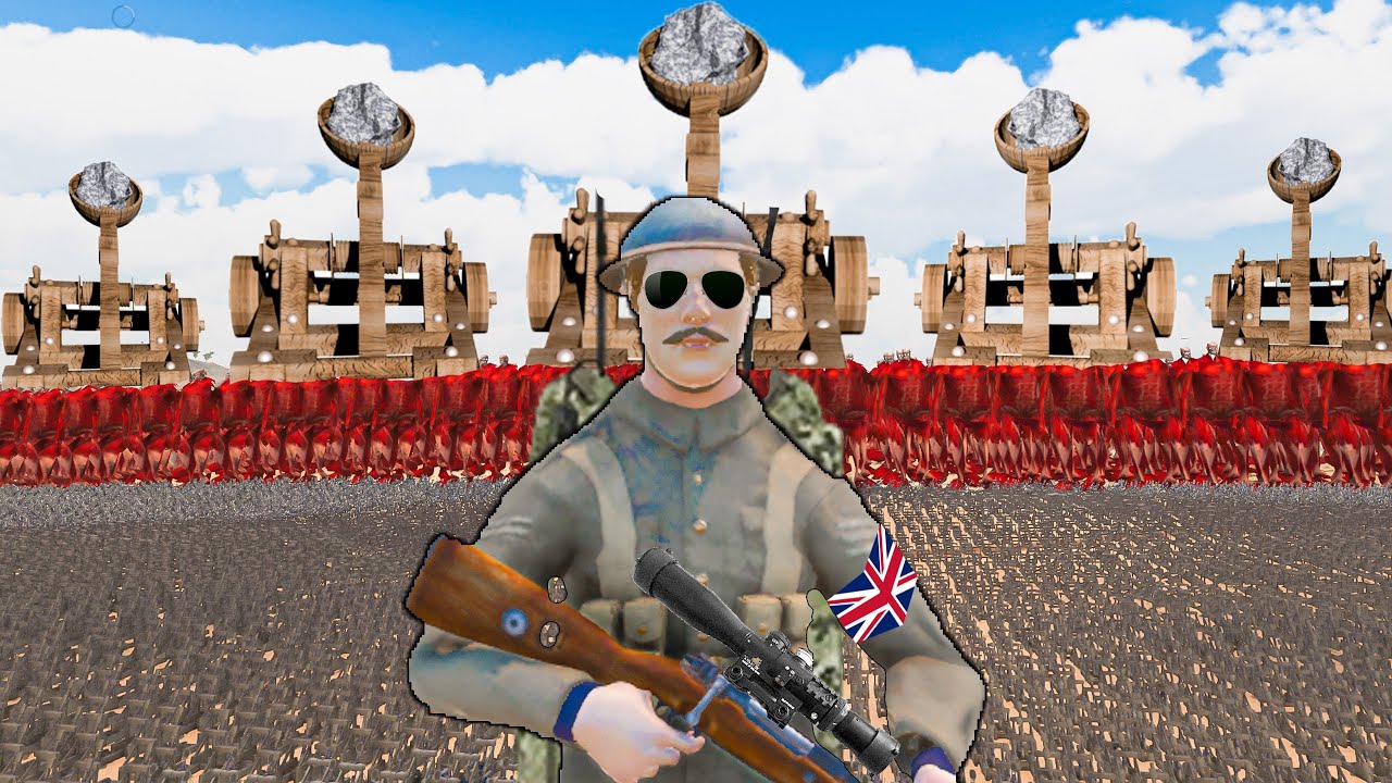 100,000 CATAPULT & TITAN HORDE vs BRITISH GUNNER FORCES | Ultimate Epic ...