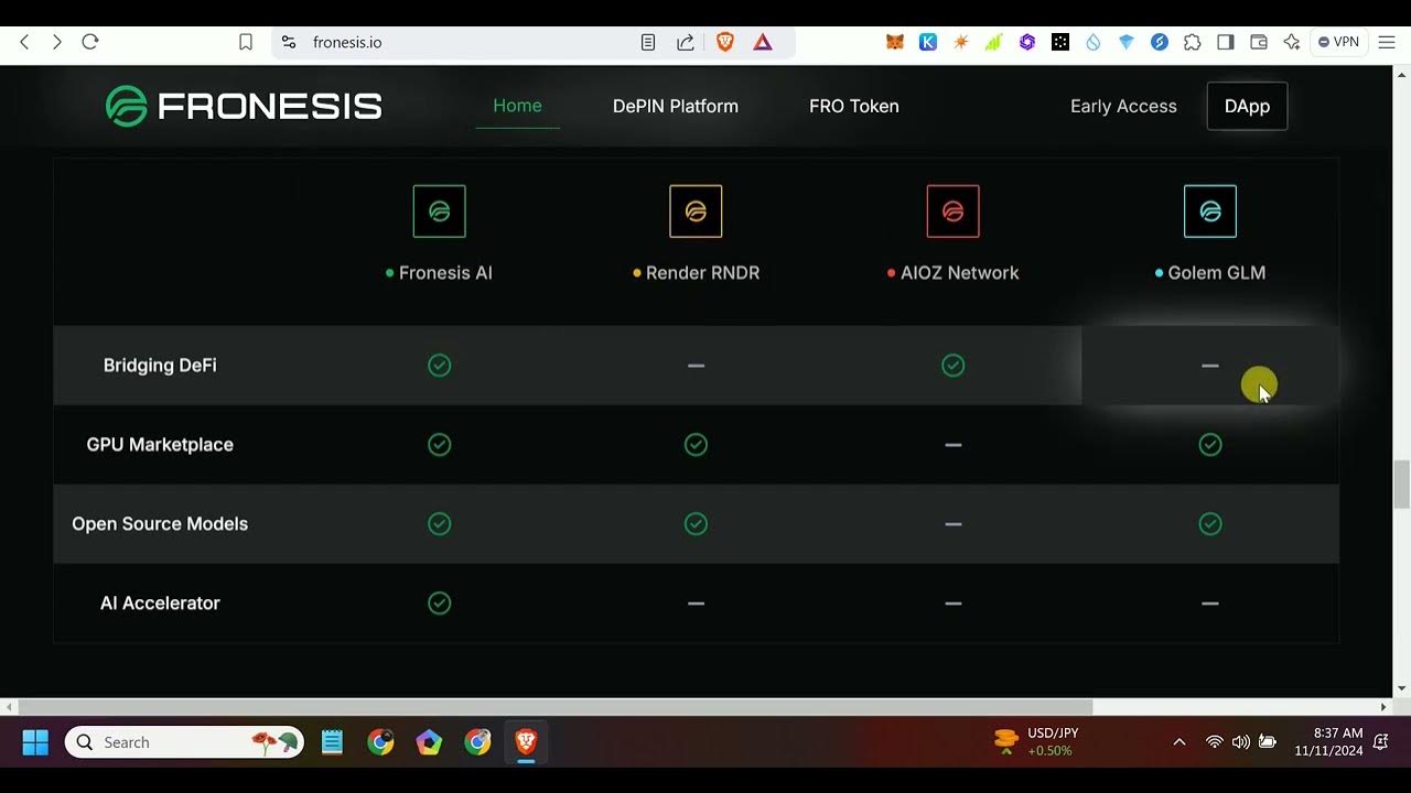 FRONESIS Decentralized AI Infrastructure 💰 DePIN-powered P2P GPU Cloud Marketplace - YouTube