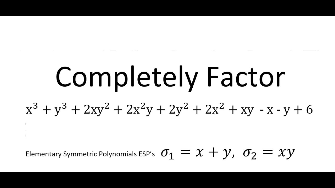 Elementary Symmetric Polynomials Playing the Role of a Factoring ...