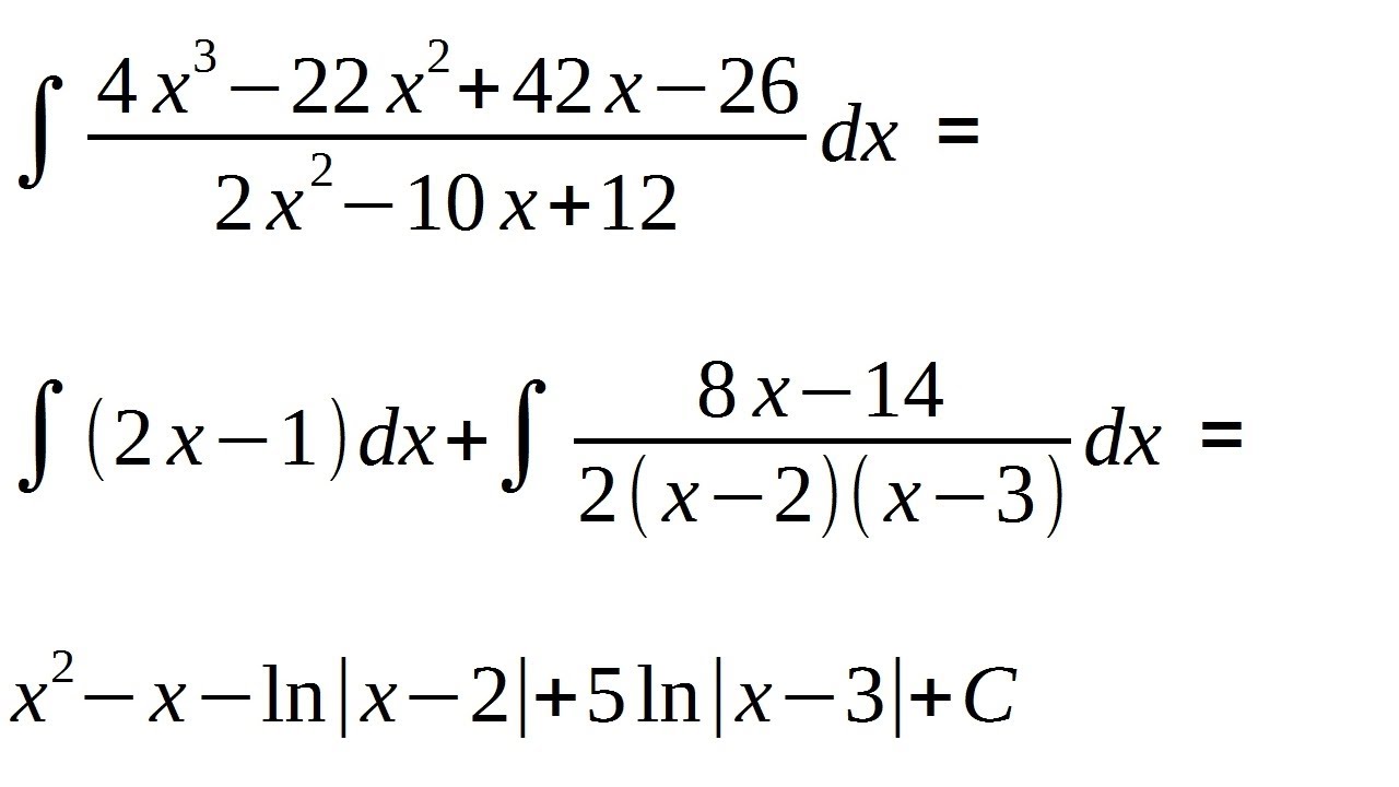 Integrale funzione razionale, denominatore con delta positivo - YouTube