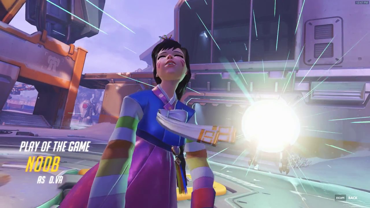 Selfie of the game OVERWATCH (potg with the new dva intro) - YouTube