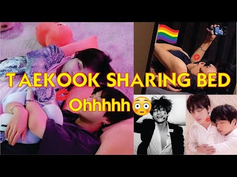 BTS V Taehyung and Jungkook sharing bed and sleeping together all moments - Taekook love story video