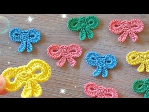 🌟SO EASY MINI CROCHET RIBBONS 🎀 #crochet #ribbon #cute - YouTube