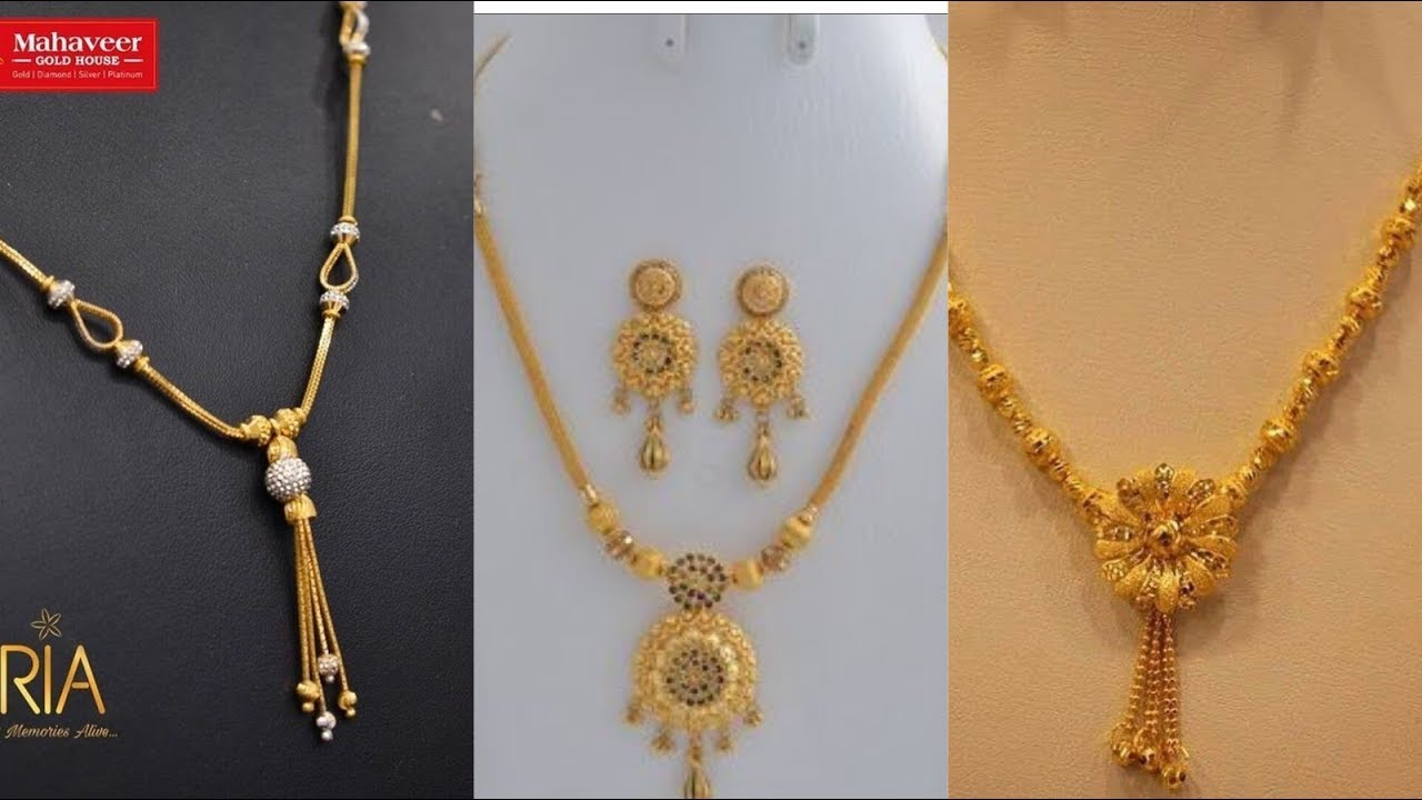 Most Stylish and Trendy Gold Necklace Maala Designing Ideas||Latest ...