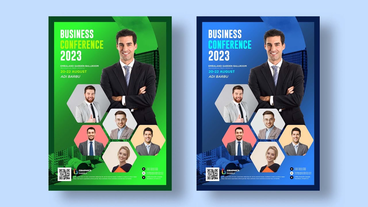 How to make a professional business conference flyer design - YouTube