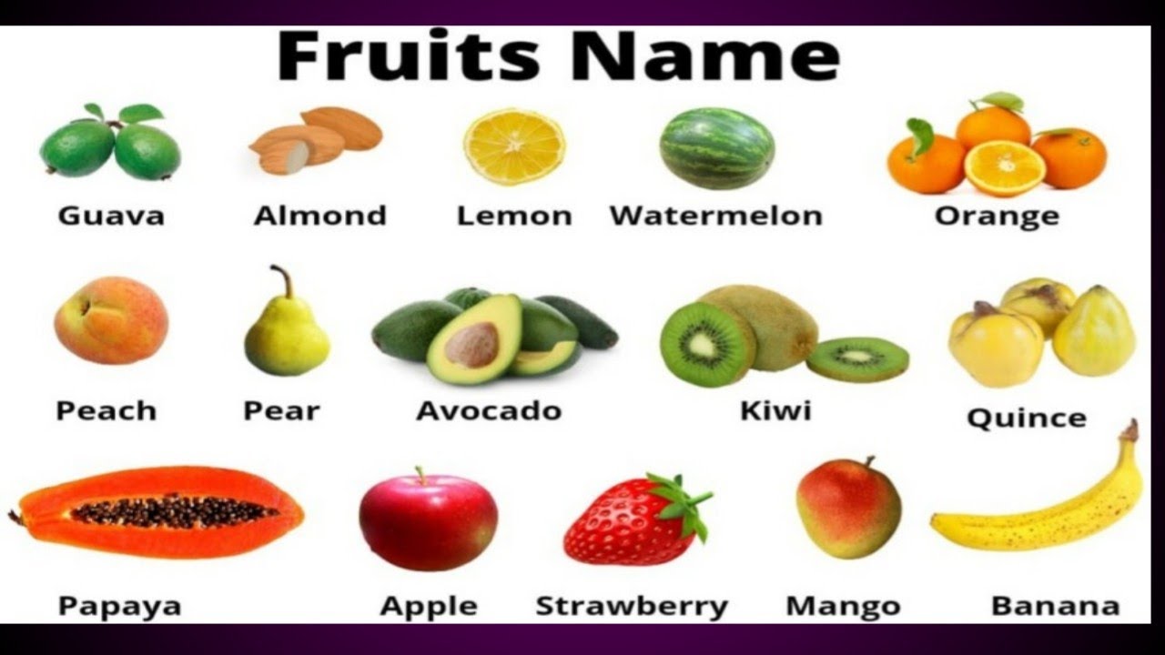 50 fruits name with picture / English vocabulary/ Chiku study class ...