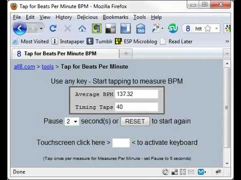 Tap for Beats Per Minute BPM - YouTube