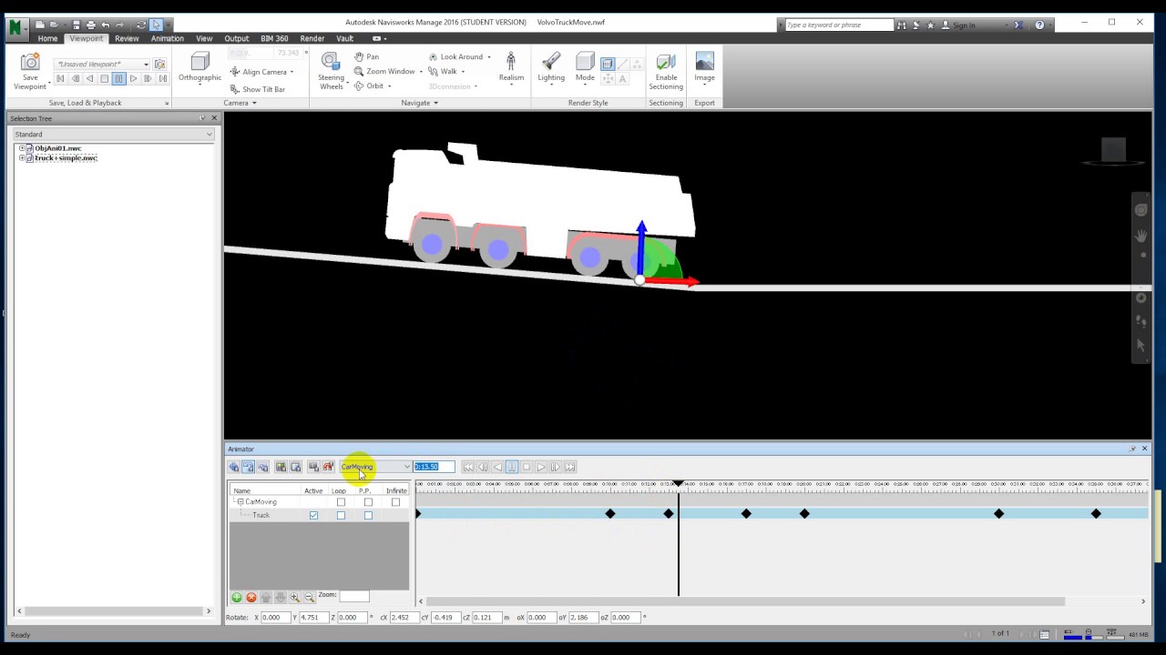 Truck Animation Using Navisworks - YouTube