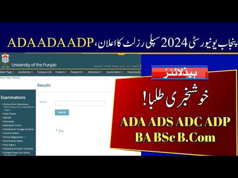 Result Announcement of ADA ADS ADC ADP 2024 Supply Exams from Punjab ...