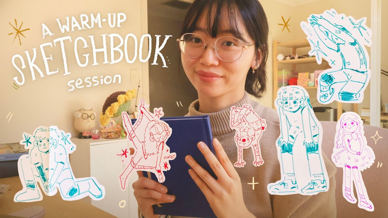 a warm-up sketchbook session 📖 to improve creativity and mental health ...