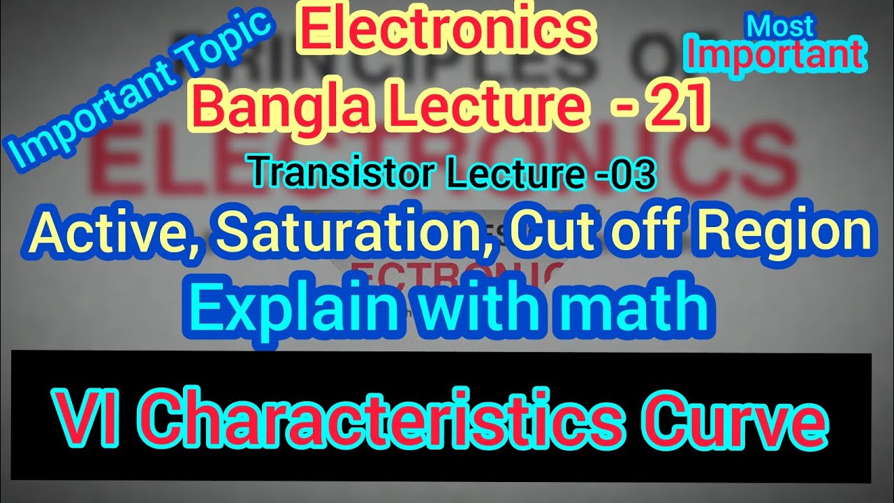 Transistor VI characteristics curve,Active, saturation & cut off mode ...