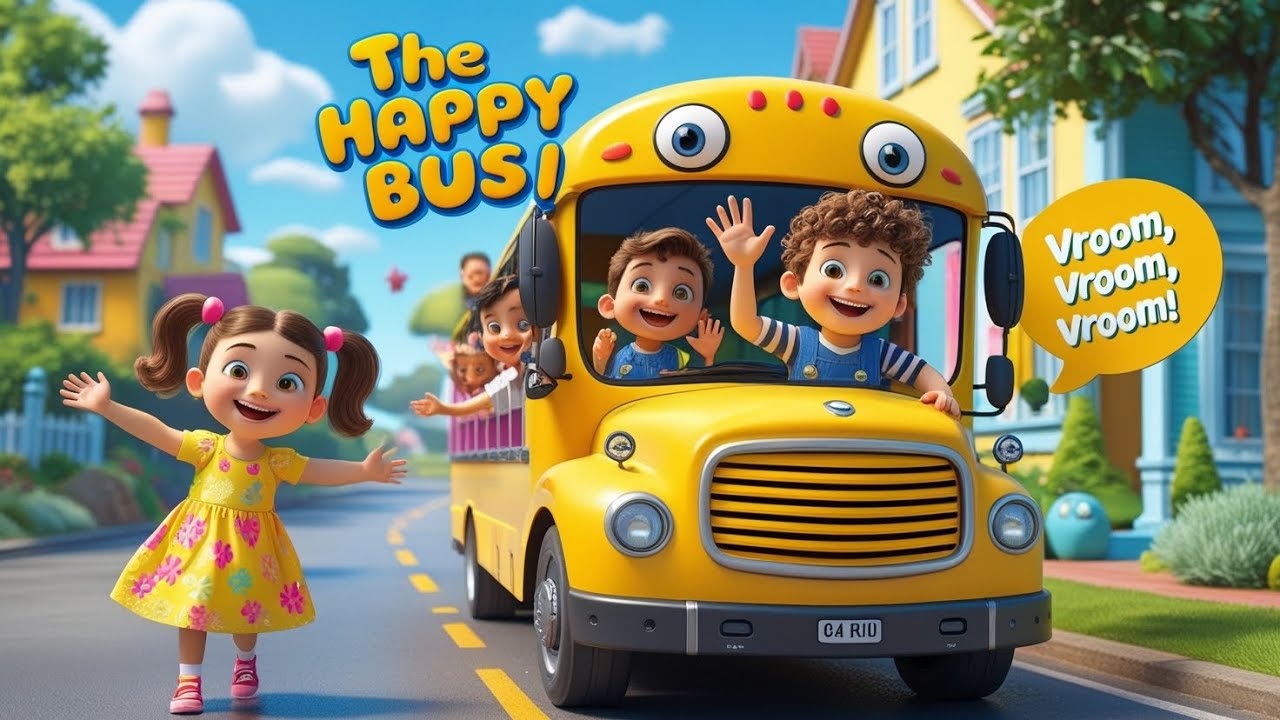 "The Happy Bus Ride Song for Kids | Fun Nursery Rhymes with Mia & Leo ...