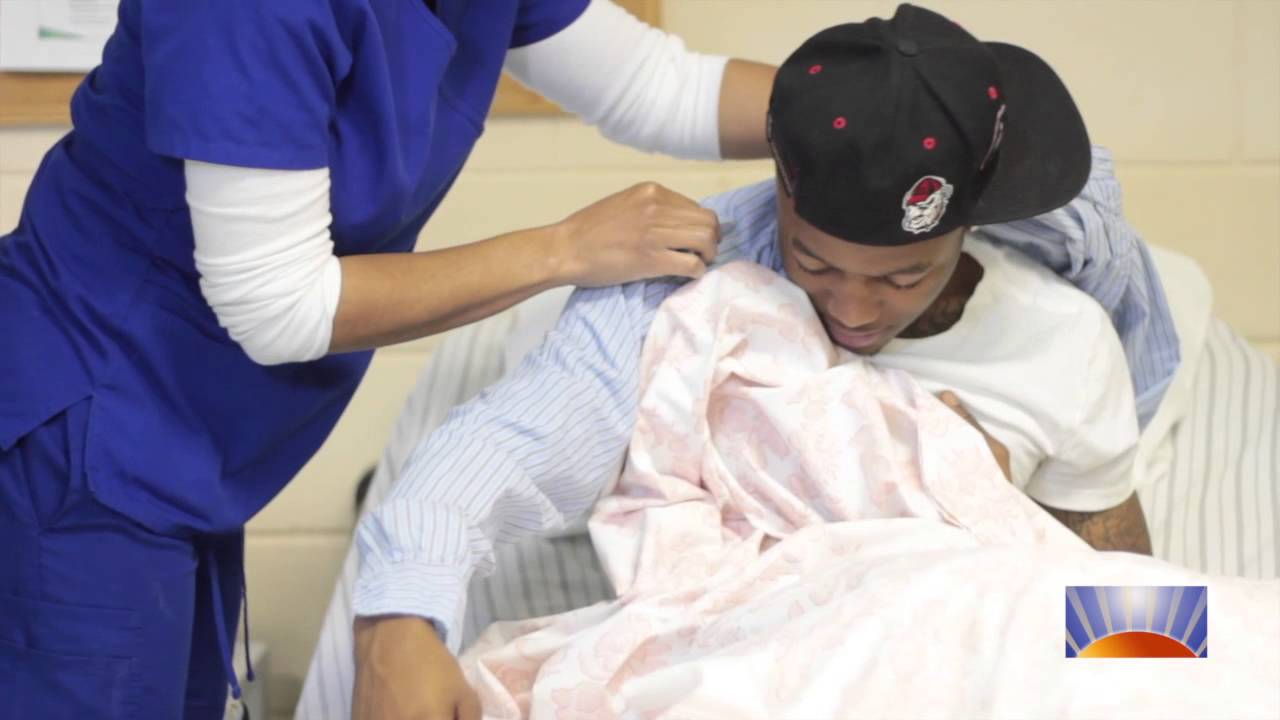 CNA Skills [Dresses Client with Affected (weak) Right Arm] - YouTube