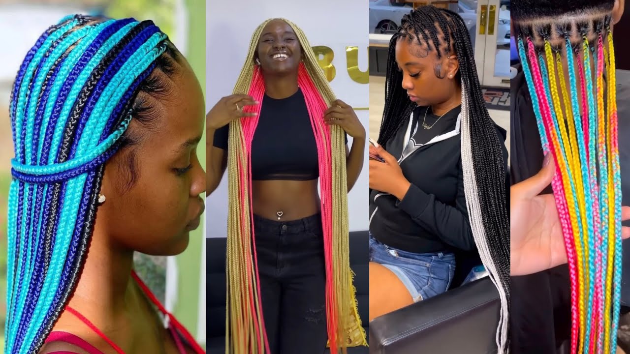 Trending color Braid styles Compilation: feed in Braids #pink #bleach # ...