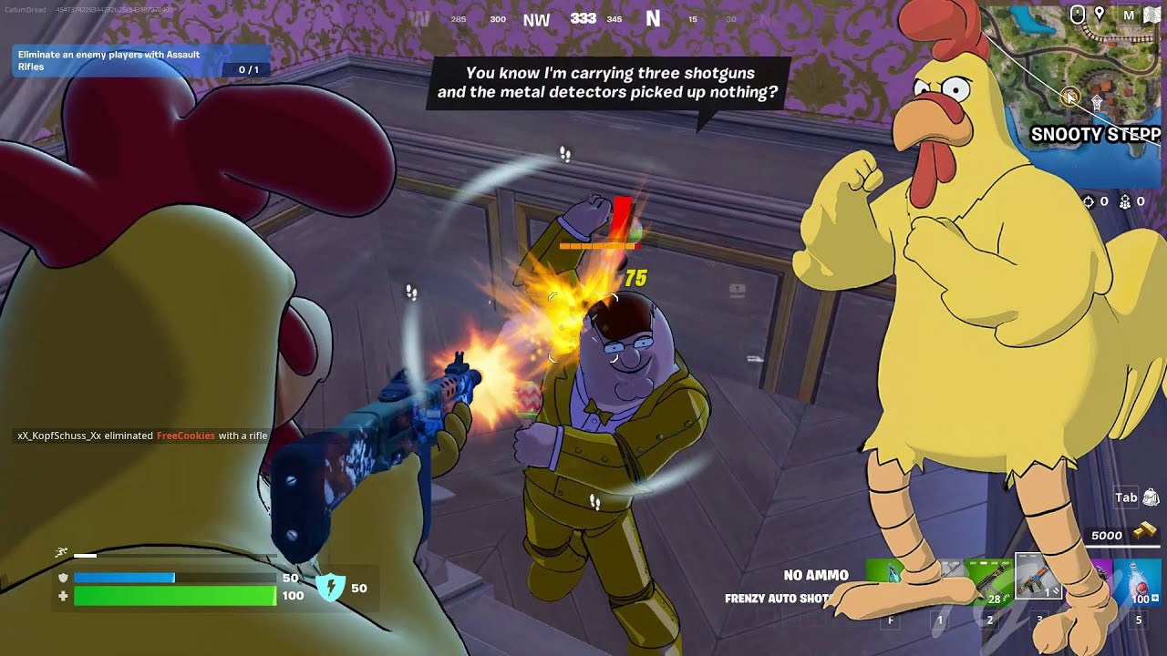 Giant Chicken Hunts Down Peter Griffin! | Fortnite ZB 🤖 Gameplay | Solo ...