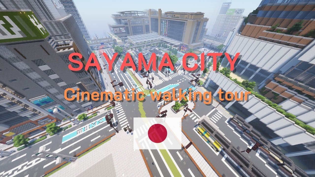 Minecraft | 30 minutes walking around Sayama City - YouTube